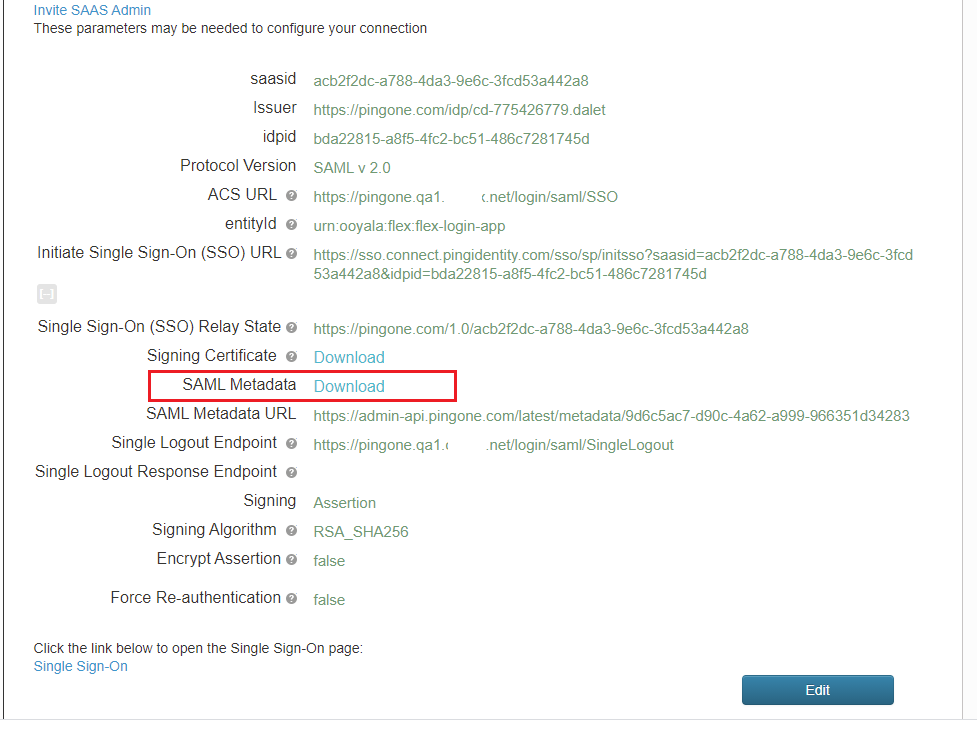 Configuring Pingone Cloud Based Sso From Pingidentity As A Saml Identity Provider Support Hub