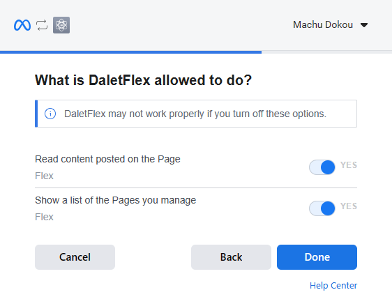 Dalet Flex - Facebook Integration – Support Hub